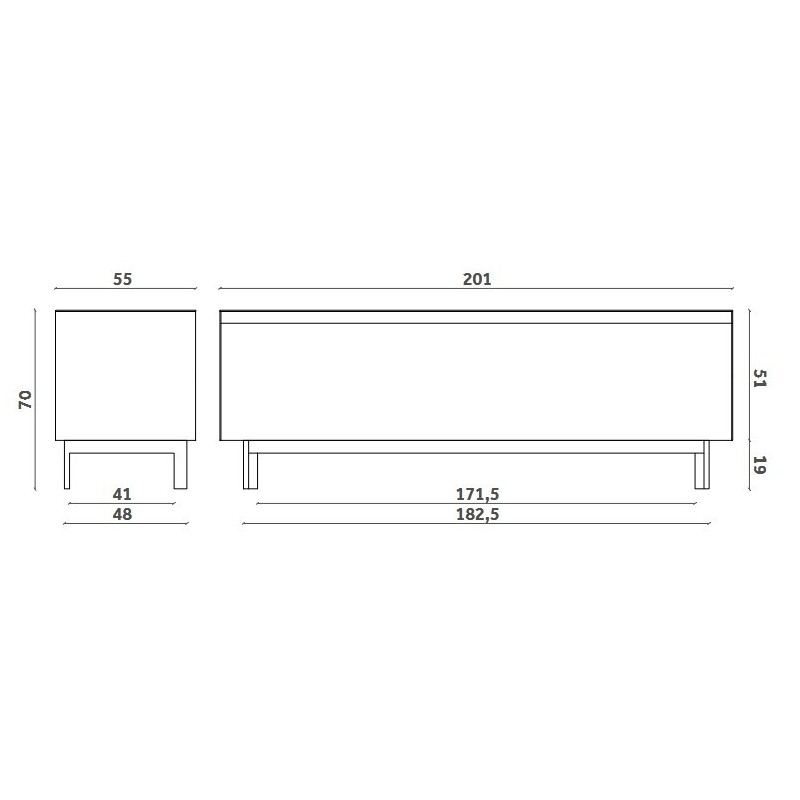 Vitrum Miniforms modern Sideboard